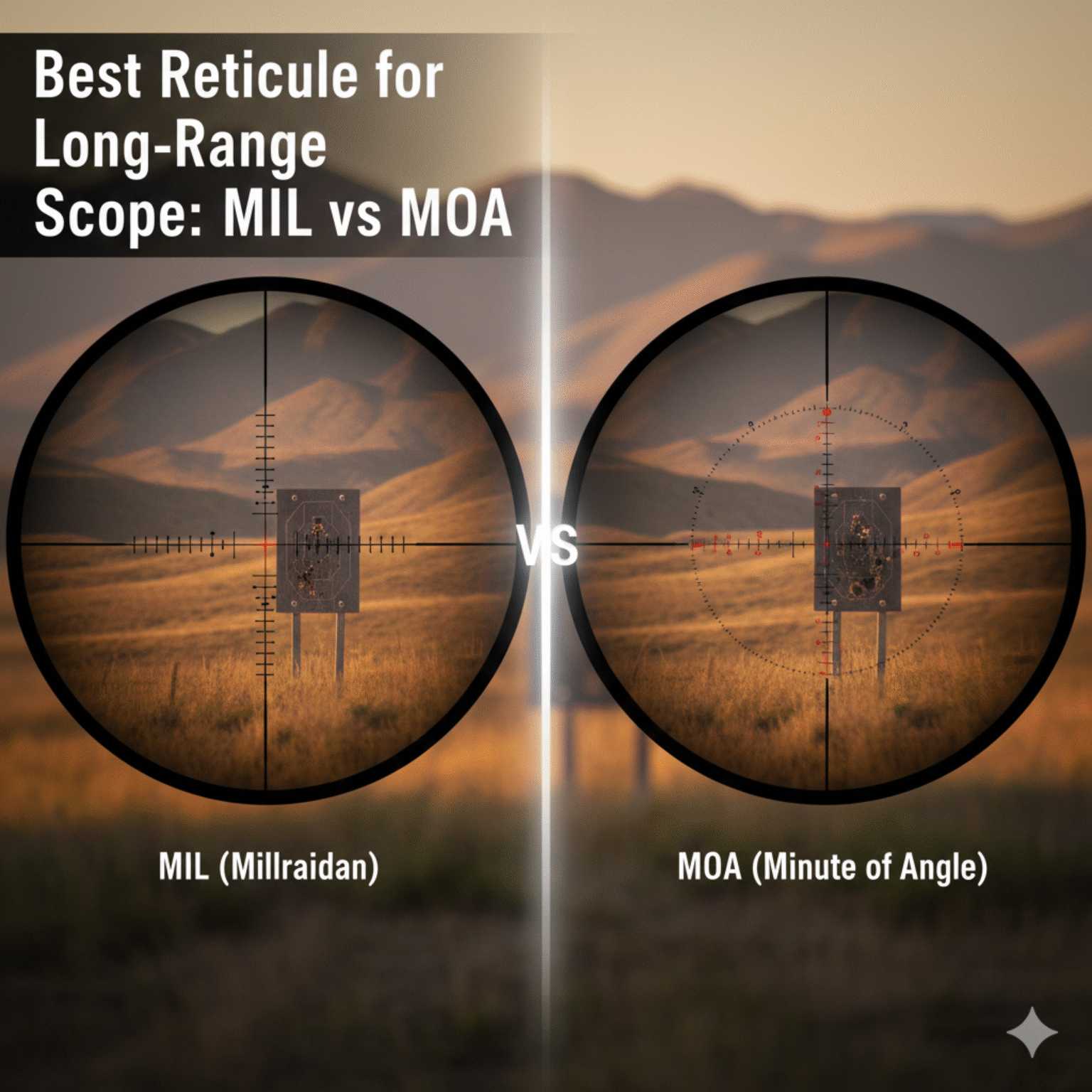 Best Reticle for Long-Range Scope: MIL vs MOA - The Shooting Gears